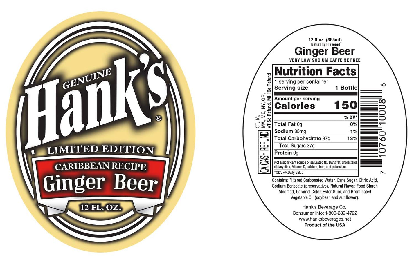 Hank's Caribbean Recipe Ginger Beer Soda – Shop Hank's Soda