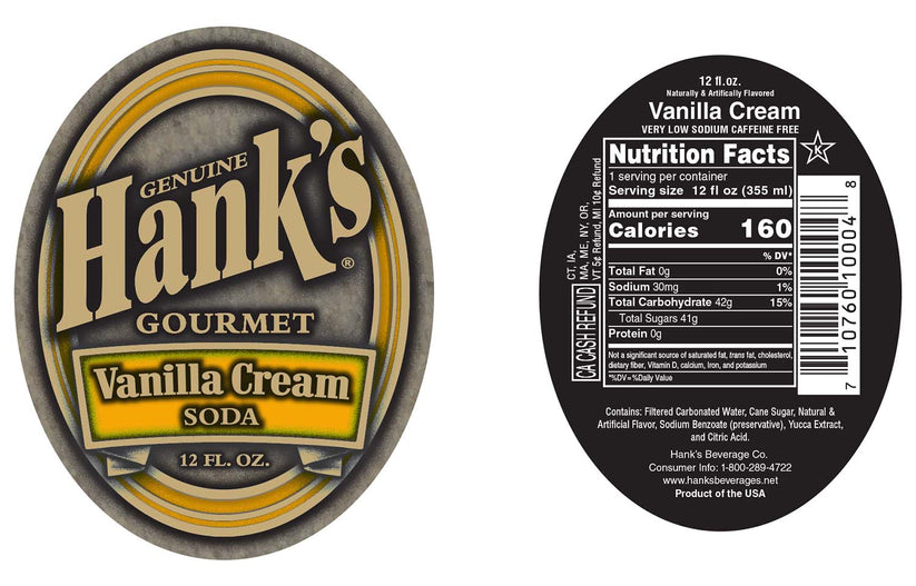 Hank's Premium Vanilla Cream Soda – Shop Hank's Soda